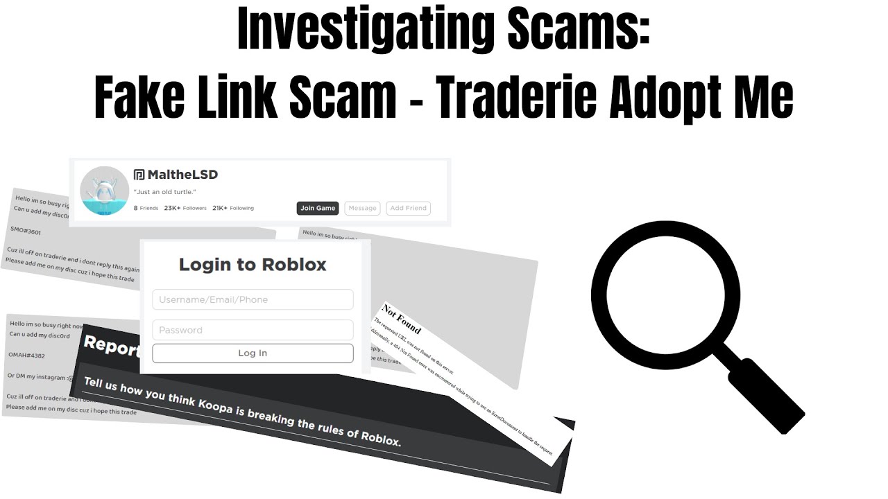 Investigating Scams: Fake Link Scam - Traderie Adopt Me - YouTube