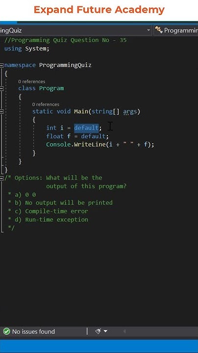 Solution for Programming Quiz Questions - Q35 - Expand Future Academy #Shorts #CSharp #Dotnet ...