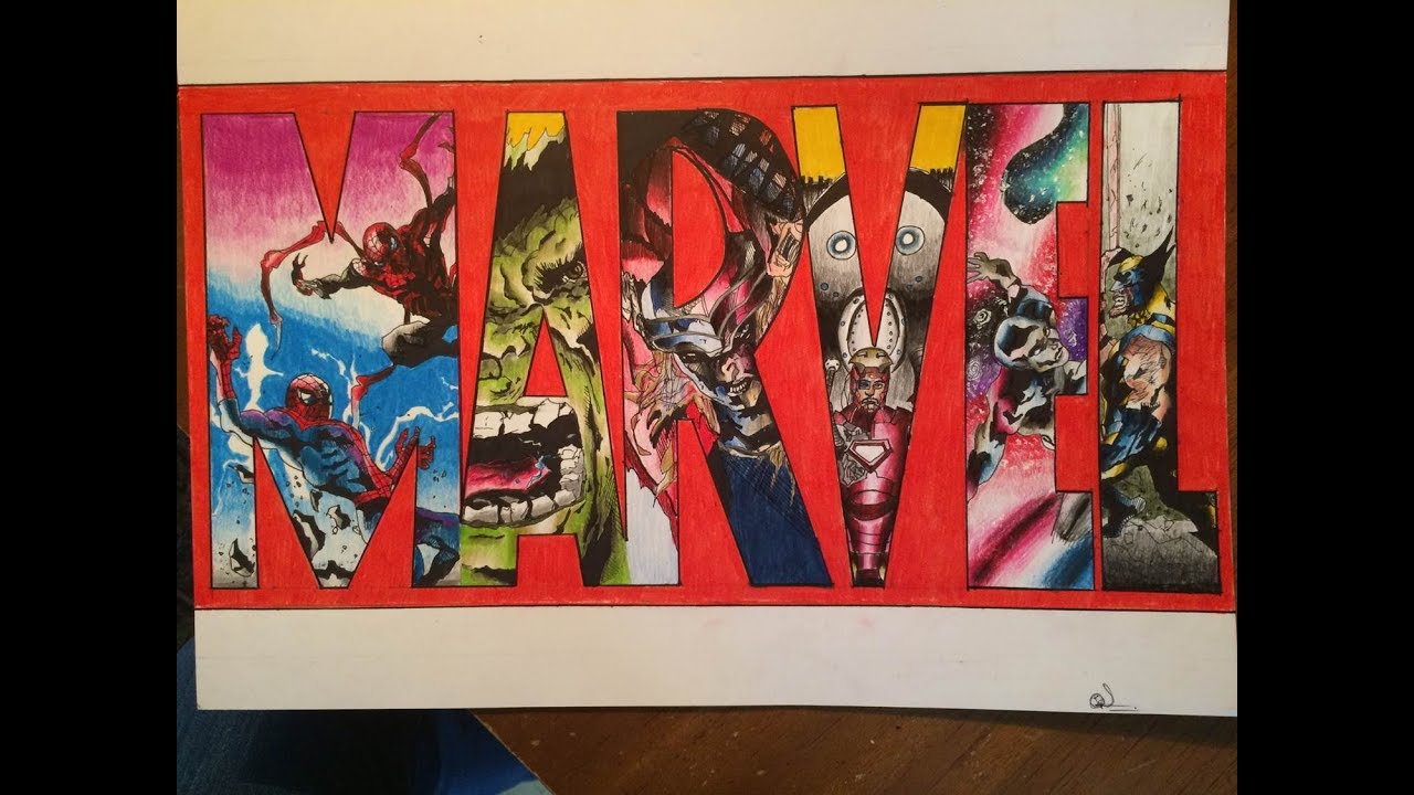 Marvel Montage Speed Art - YouTube