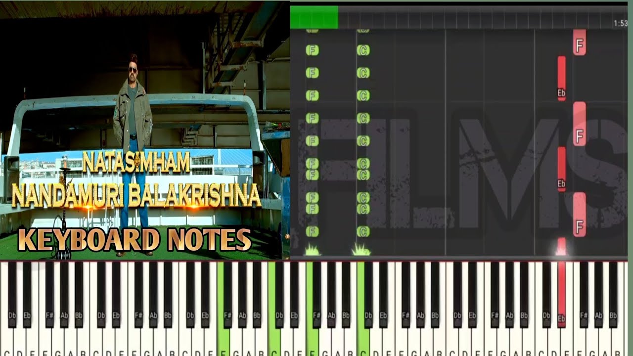 VeerasimhaReddy Mass Intro BGM Keyboard Notes Piano Cover - YouTube