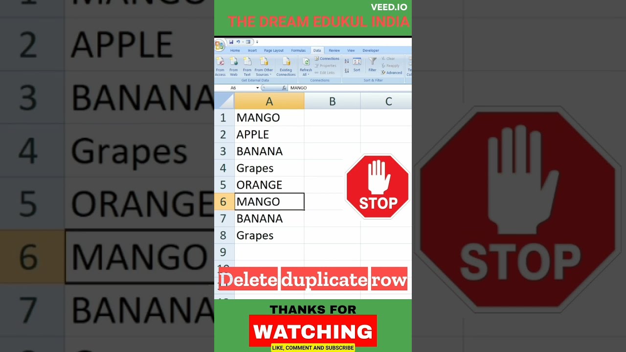 Delete Duplicate Row In Excel exceltips excel exceltricks Delete Duplicate Row In Excel exceltips excel exceltricks