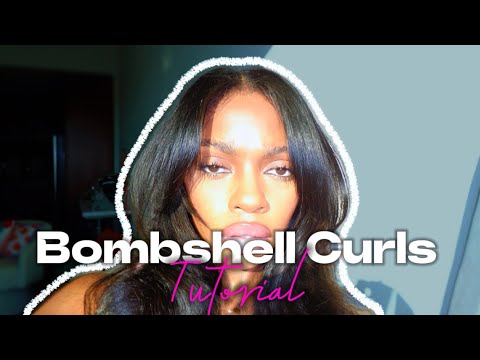 HOW TO CURL YOUR HAIR WITH A CURLING IRON : voluminous bombshell curls - YouTube