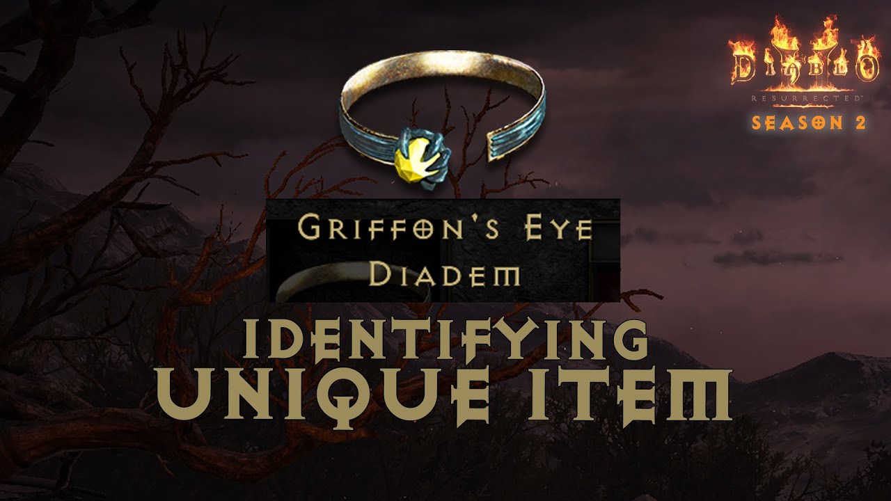 D2R Identifying Unique Item Diadem / Griffon's Eye / Patch 2.5 - YouTube