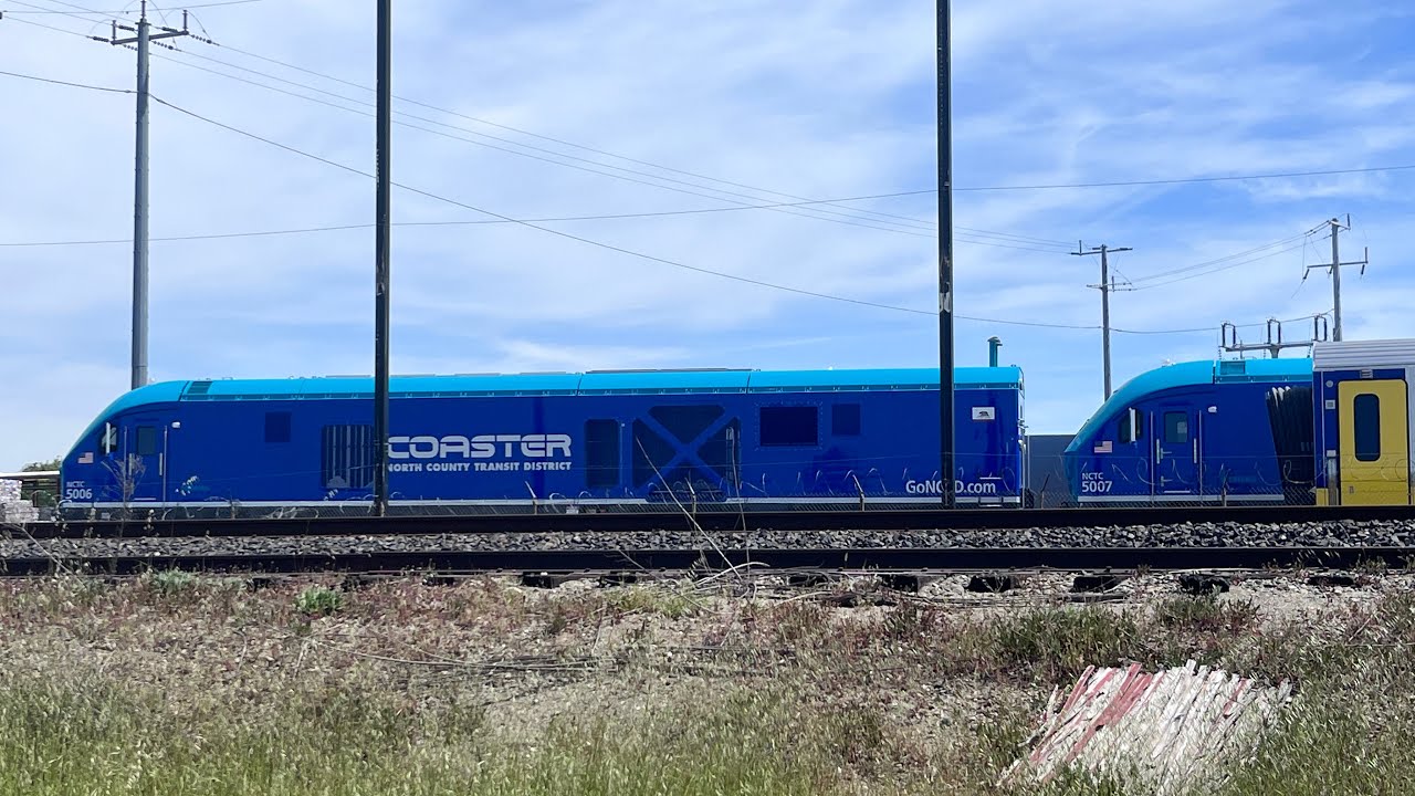 Passing by NCTD yard ft new Coaster Chargers - YouTube