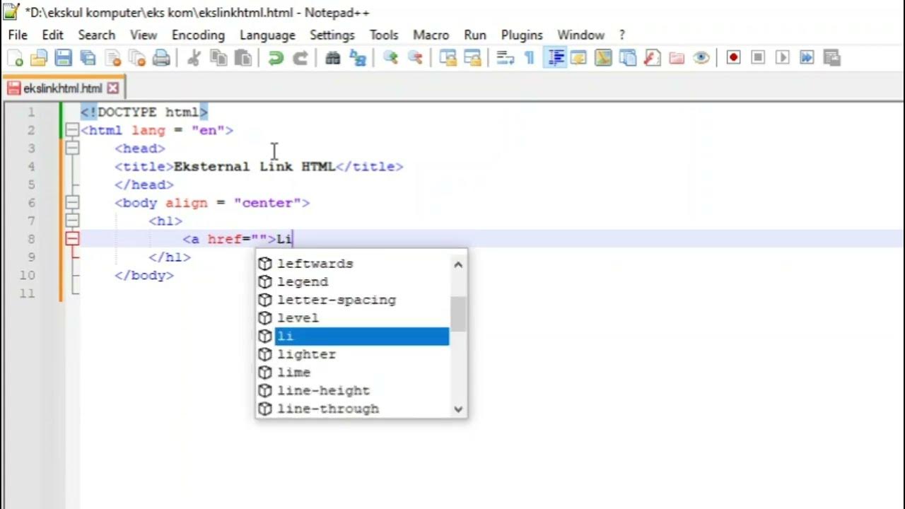 Hyperlink Di Html Htmltutorial Youtube