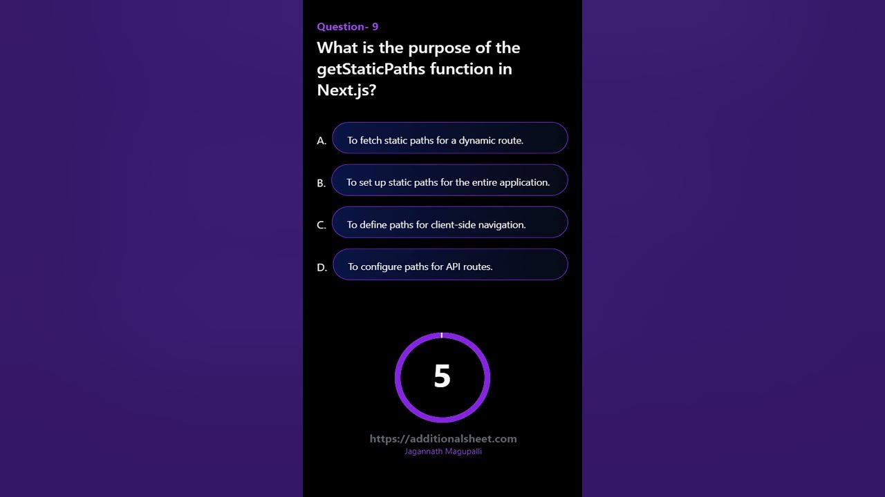 What is the purpose of the getStaticPaths function in Next js - YouTube