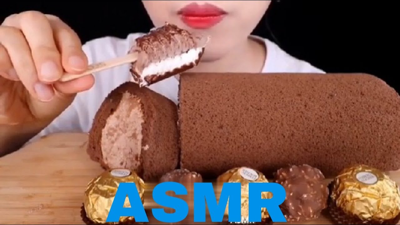 ASMR Bless Roll Chocolate Roll Cake, Ice Cream, Ferrero Rocher Mukbang ...