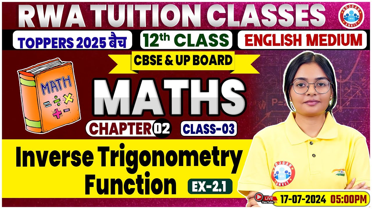 Class 12 Maths Chapter 2 | Inverse Trigonometry Function By RWA Tuition ...