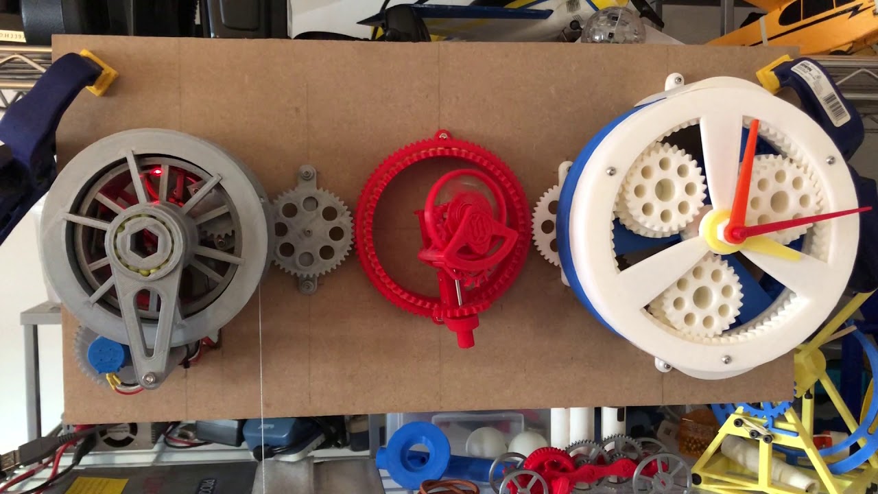 Planetary clock with triple-axis tourbillon and auto-winding drum - YouTube