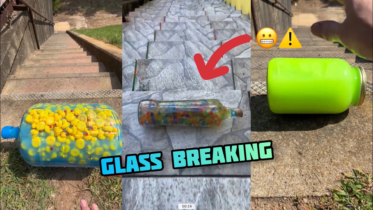 Crushing Crunchy & Soft Things ! Breaking glass bottles ⚠️😬 Compilation ...