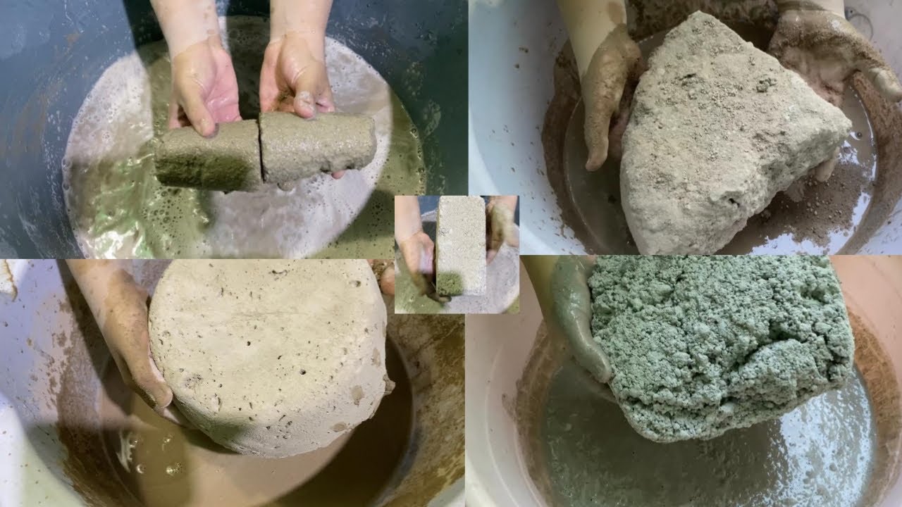 Four Videos Compilation Sand Cement Gritty Cement Mud Dirt Grainy mud ...