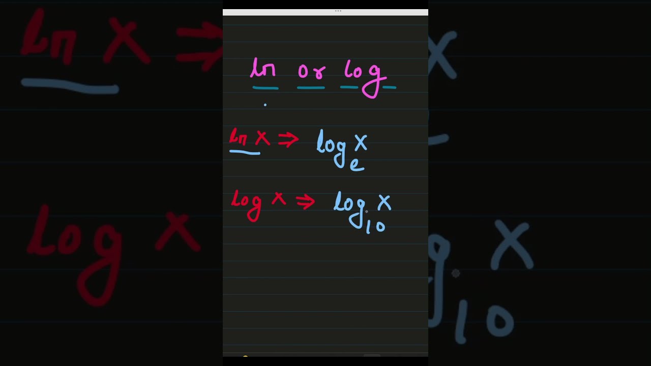 DIFFERENCE BETWEEN LOG AND LN math mathsschool shorttrick DIFFERENCE BETWEEN LOG AND LN math mathsschool shorttrick