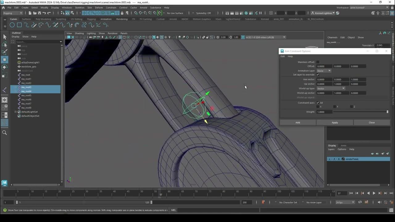 5 Aim Constraint Method - Maya Mech Arm Rigging - YouTube