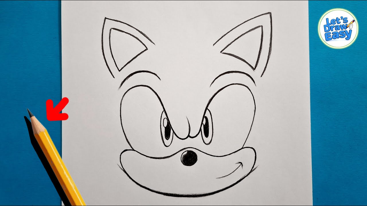 How to Draw Sonic the Hedgehog Face Step by Step | Easy Drawing ...