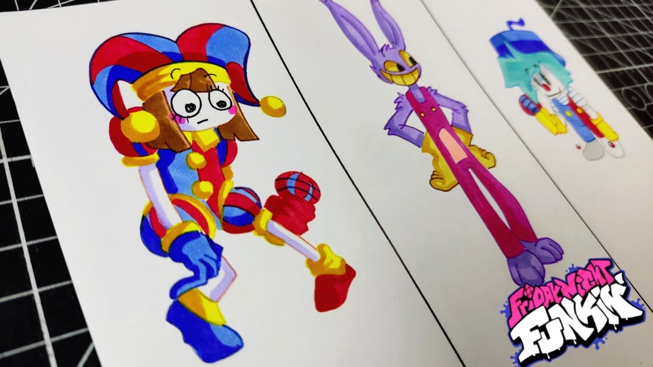 dibujo Friday Night Funkin' in a Digital Night, The Amazing Digital ...