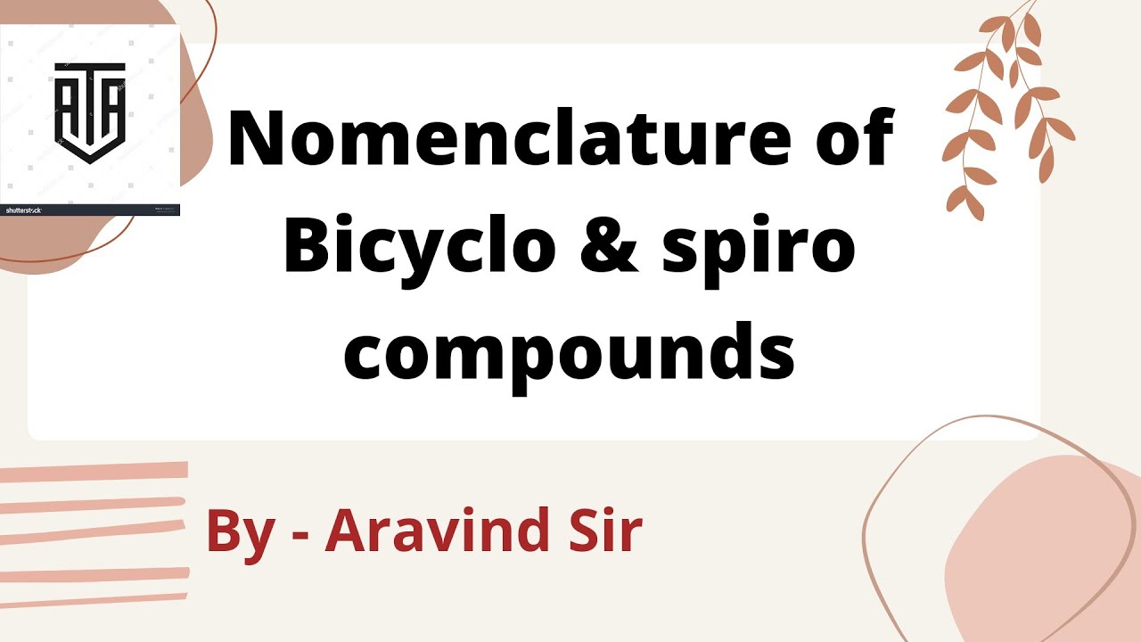 Nomenclature Of Bicyclo and Spiro Compounds l CUET l JEE l NEET l BSc ...