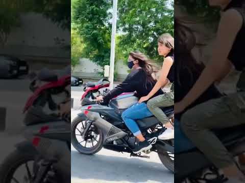 Girl rides yamaha R15__viral status for bike lover - YouTube