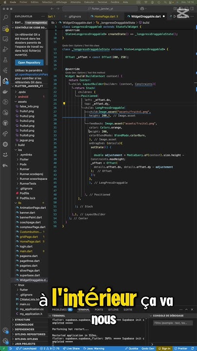 Comment déplacer une image dans une application mobile #flutter #code #tutorial #education - YouTube
