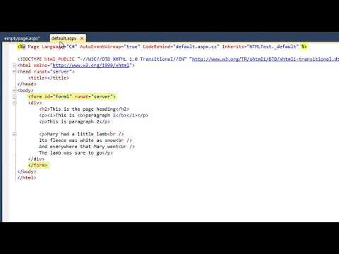 ASP.NET 4.0 Essential Skills Lesson 2-3: Understand the aspx page ...