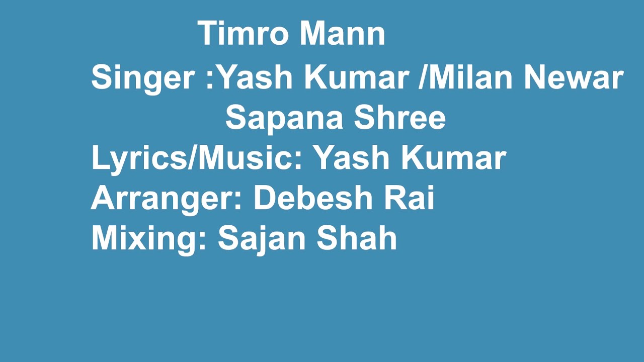 Timro Man Badliyechha lyrics with chord Yash Kumar Milan Newar Sagar ...