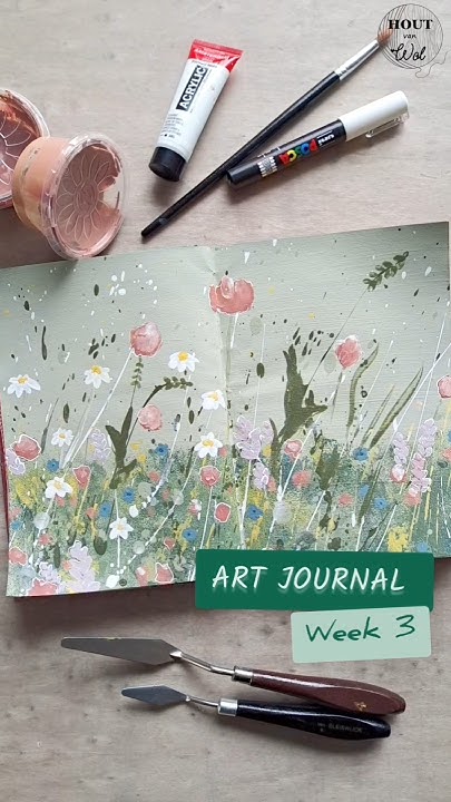 Art journal week 3 Wildflowers #artjournal - YouTube