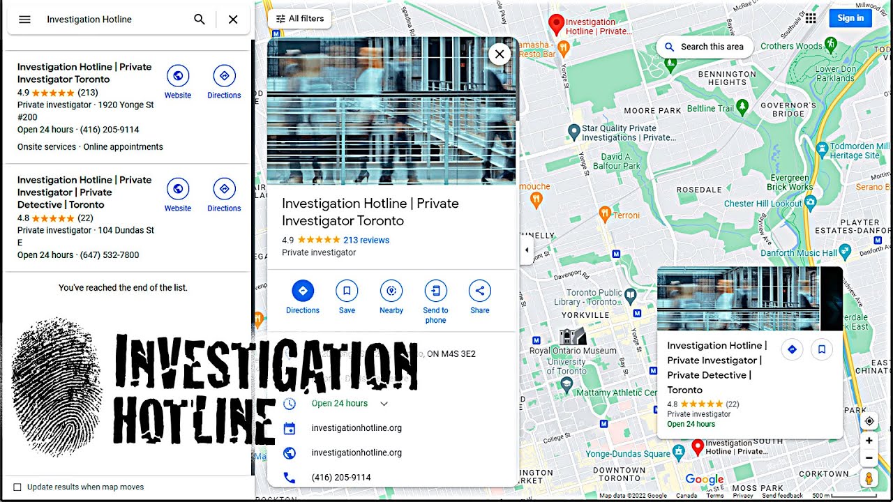Investigation Hotline Reviews on Google. Private Investigator Toronto ...