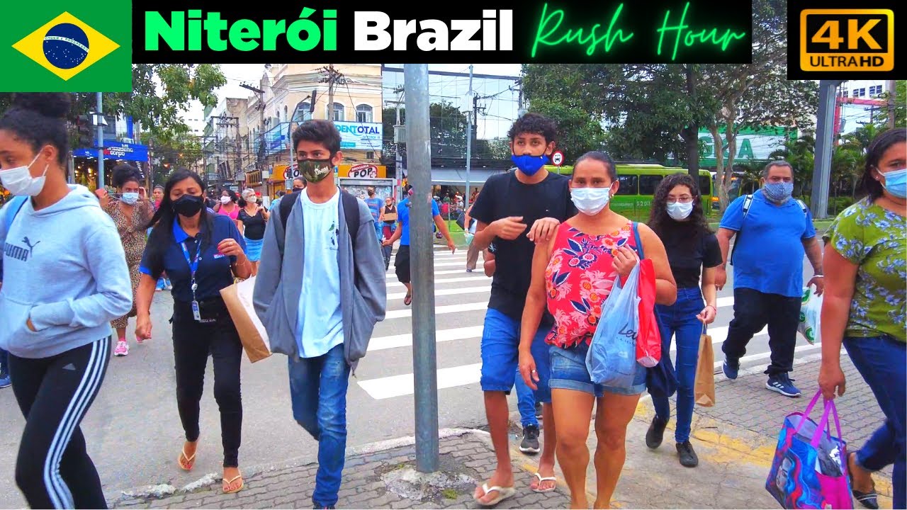 Niterói Walking Tour 🇧🇷 Rio de Janeiro Brazil【4K】2021 ~ Rush Hour - YouTube