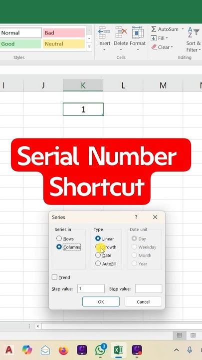 Serial number Shortcut in excel #shorts #trending #viralvideo # ...