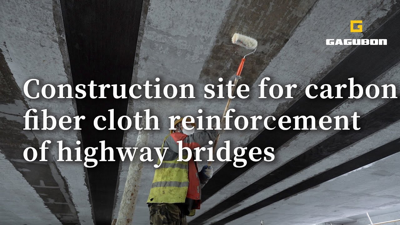 Construction site for carbon fiber cloth reinforcement of highway ...