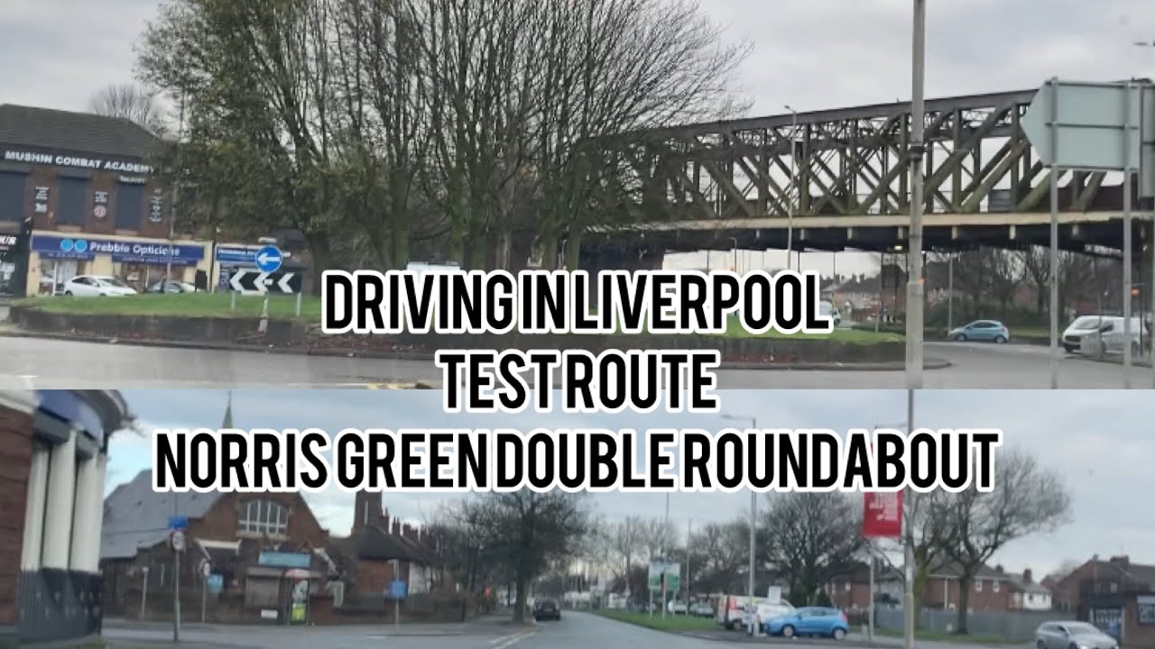 Driving in Liverpool Test Route Norris Green double roundabout # ...