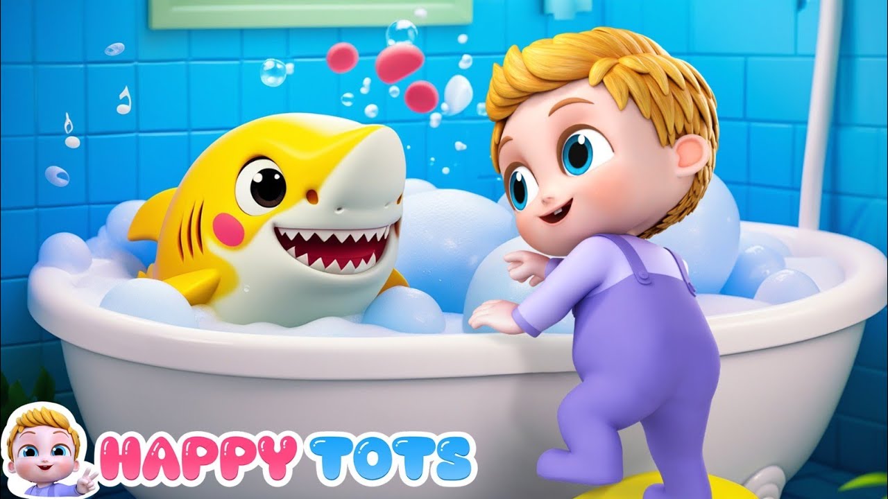 Baby Shark Bath Song | Nursery Rhymes & Kids Songs | Happy Tots - YouTube