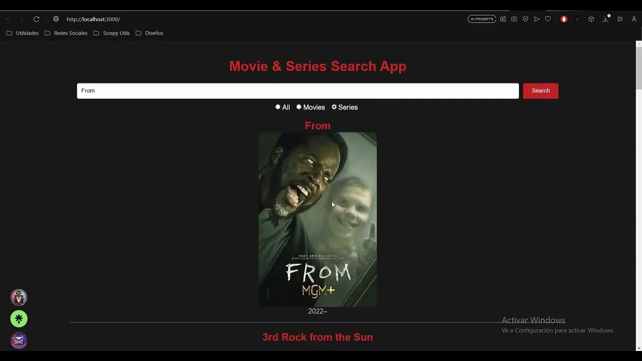 Movie & Series Search App | React + FastApi + Imdb Api - YouTube