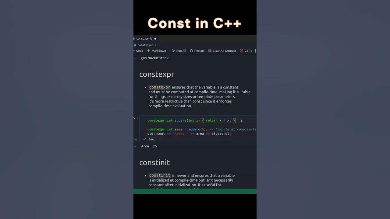 C++ | Tips Understanding Constant Types in C++: const, constexpr, constinit #shorts #cpp - YouTube