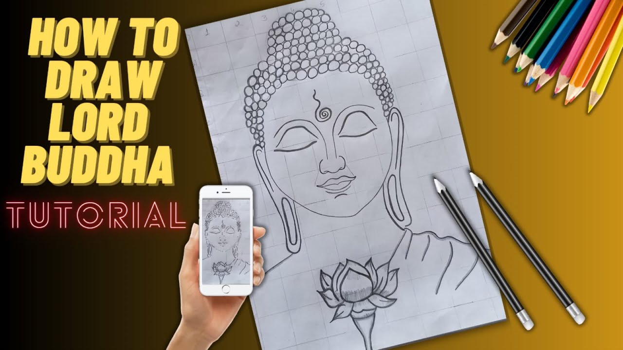 Drawing Lord Buddha II How To Draw Lord Buddha Sketch ||Full Tutorial ...