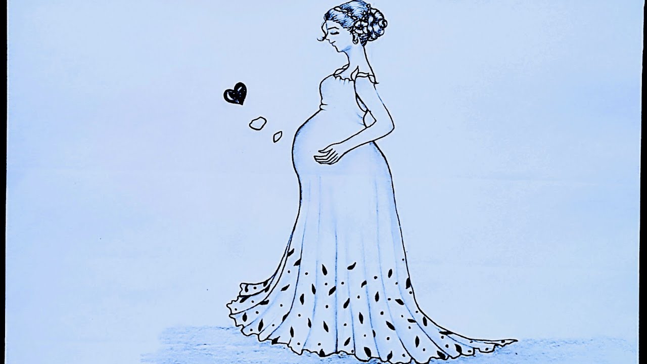 How to draw a Pregnant Women - (step by step) || Women's Beauty ...