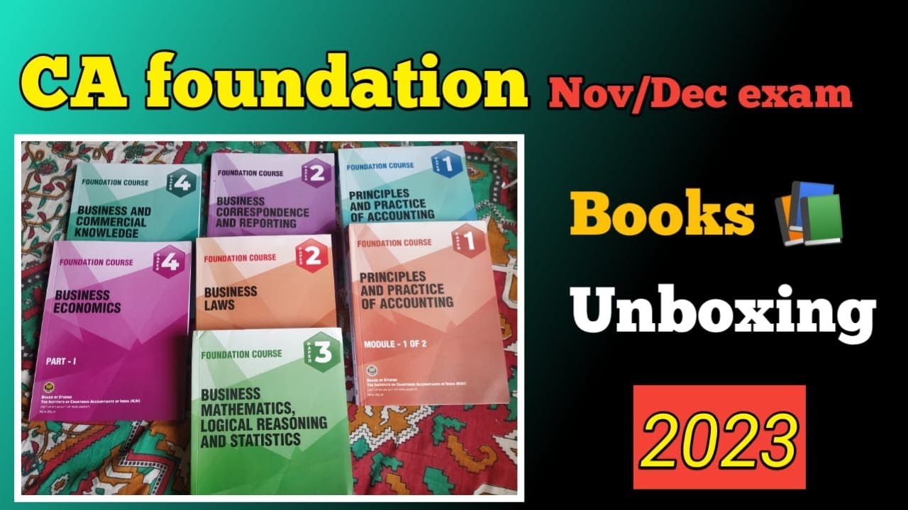 #ICAI ca foundation Nov/Dec exam books 📚 unboxing - YouTube