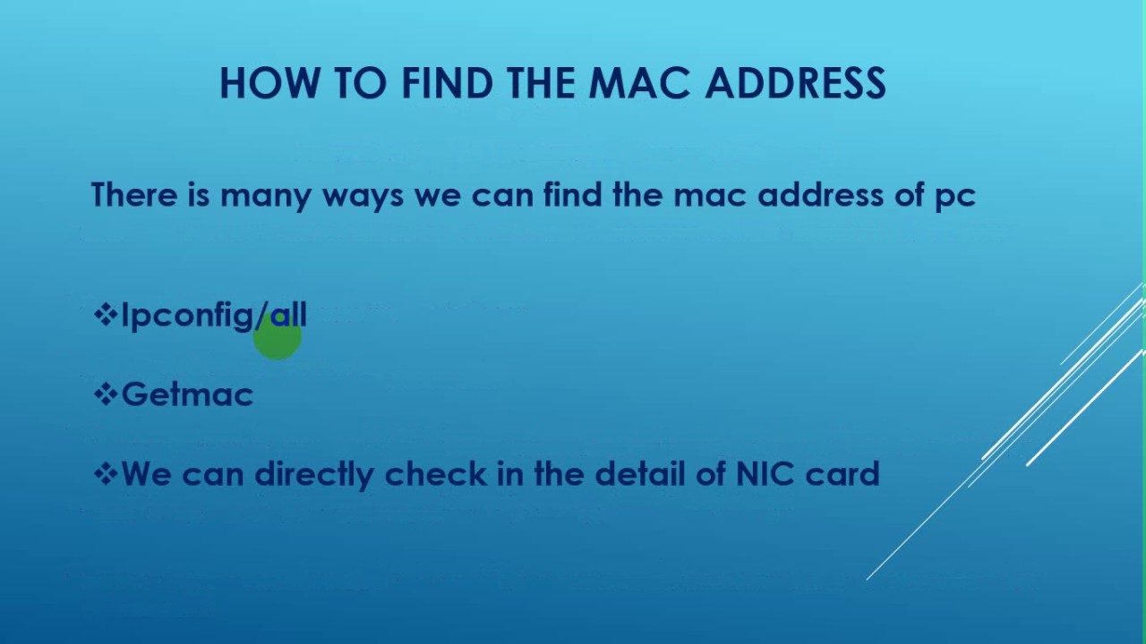 3 ways to Find Your Mac address - YouTube