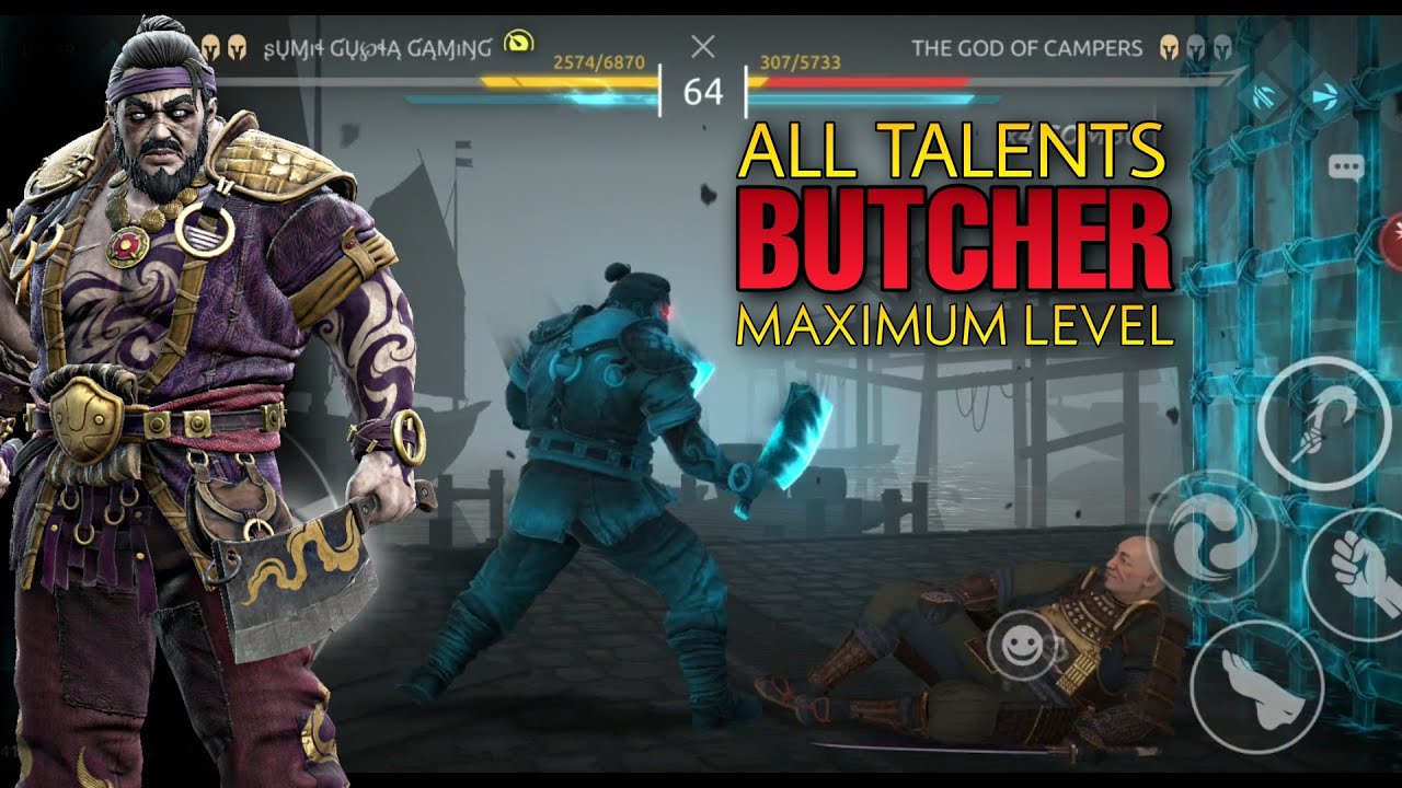 ALL TALENTS BUTCHER MAXIMUM LEVEL - Shadow Fight 4 Arena - YouTube