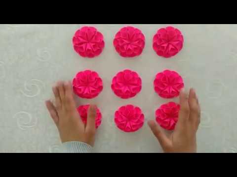 Kağıttan Kapı Süsü Yapımı ! /  Paper Flowers Wall Hanging
