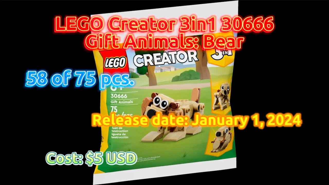 LEGO Speed Build - 30666: LEGO Creator 3in1 - Gift Animals: Bear ...
