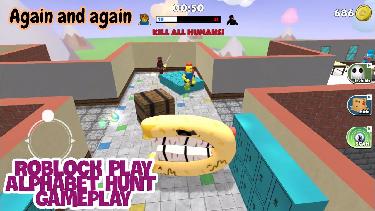 Roblock play alphabet hunt gameplay again and again walkthrough game ...