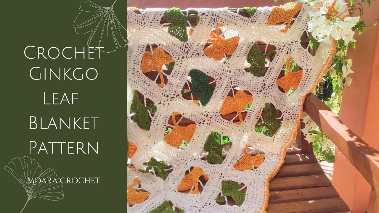 Crochet Ginkgo Blanket pattern designed by Moara Crochet #crochet # ...