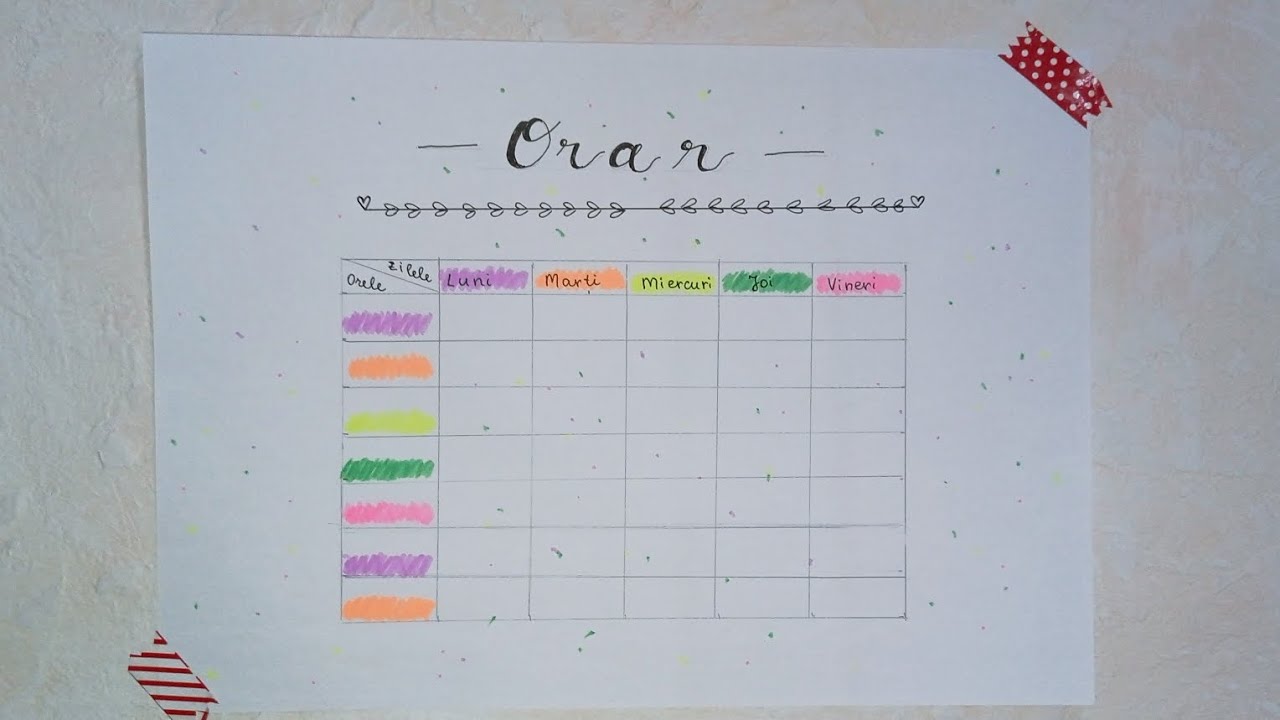 Ideie de orar pentru școală/Timetable for school/Andreea G. - YouTube