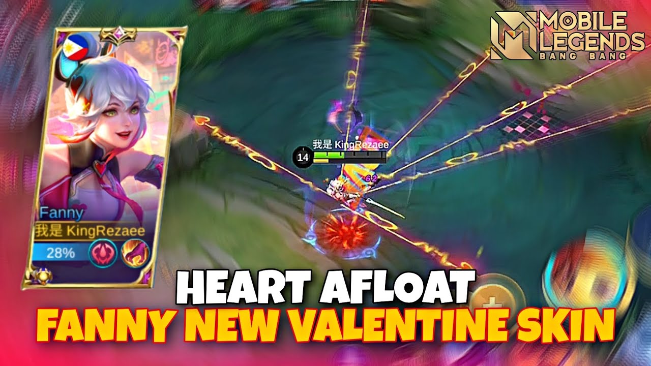 FANNY NEW VALENTINE SKIN | HEART AFLOAT | GAMEPLAY TOP GLOBAL FANNY ...