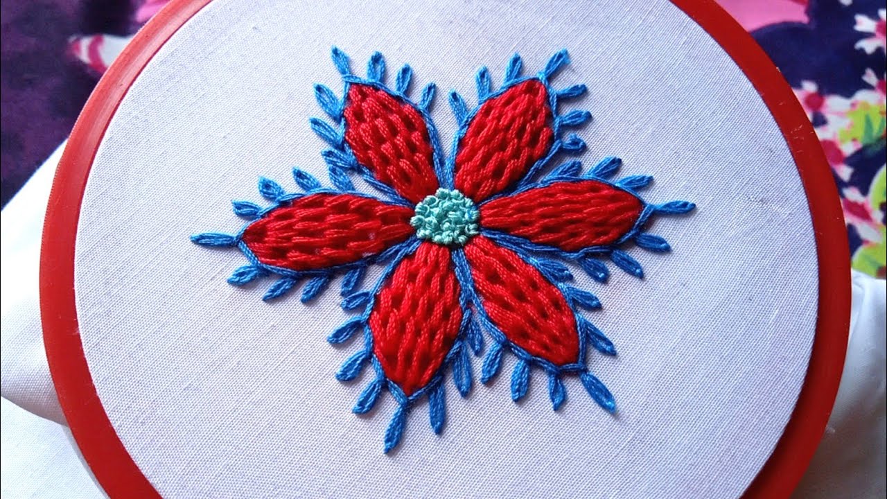 Hand Embroidery Fancy Flower Design, 3d Flower - Hand Embroidery - YouTube