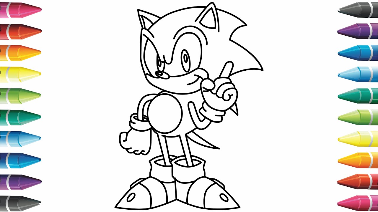 How to Draw Sonic The Hedgehog Easy Step by Step and Coloring Tutorial ...