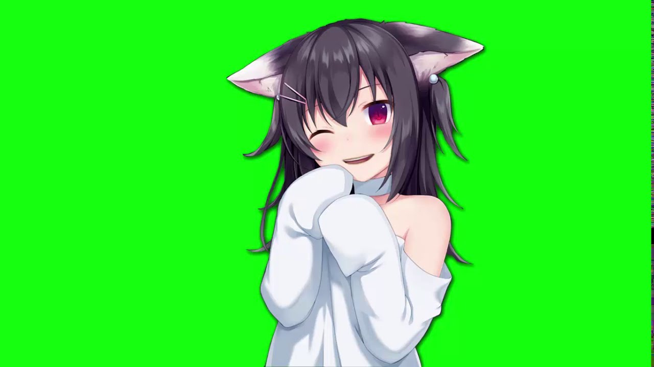 🟢 Cute Girl Waifu Green Screen Vocal Vtuber [Free Asset] - YouTube