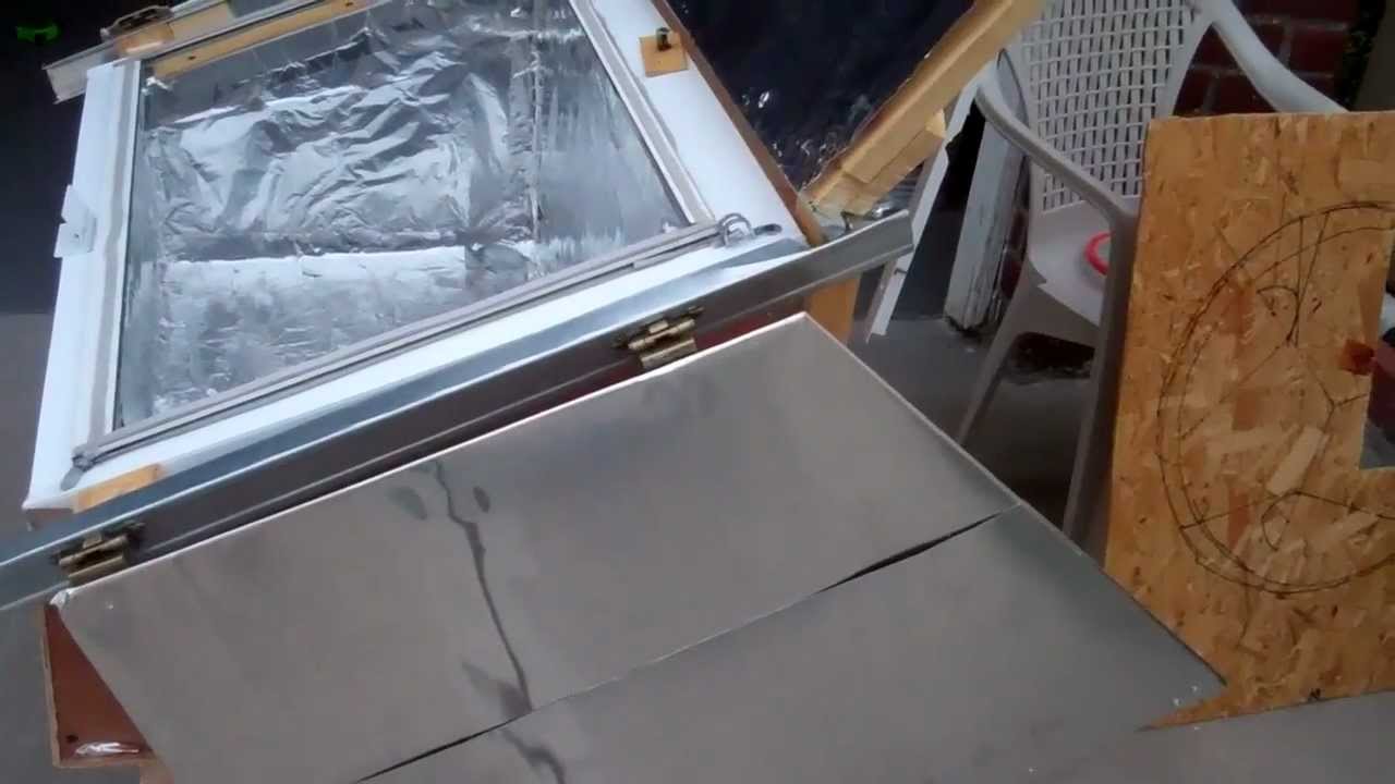 Solar oven, part 8 folding reflectors & castors installed.mp4 - YouTube