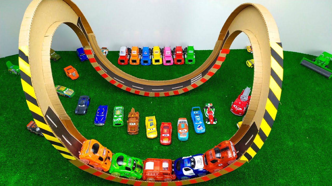 DIY Amazing Magic Track of Cardboard Cars McQueen & Friends for Kids ...