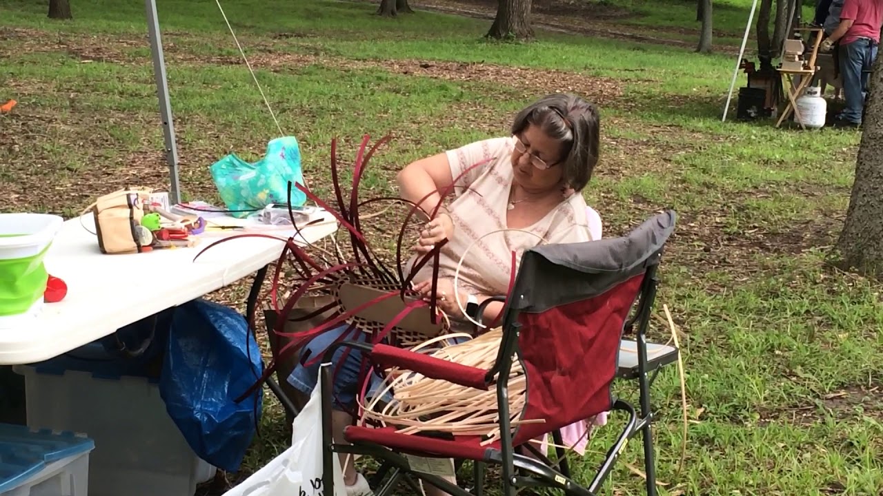 Debbie Cartwright of Dawson works on basket weaving at Marbold ...